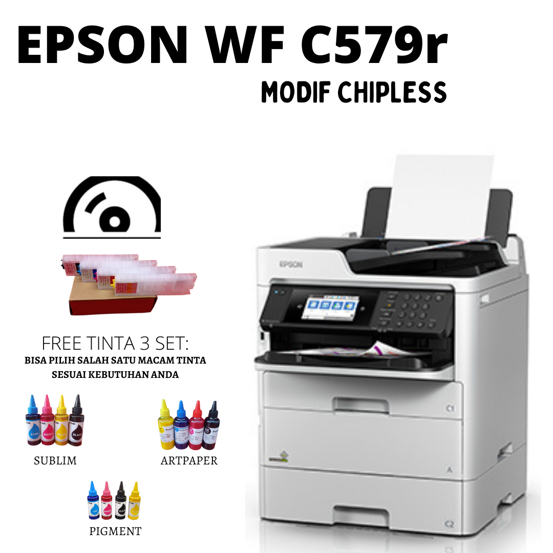 PAKET PRINTER MODIF EPSON WorkForce WF-C579R Duplex All-in-One Inkjet | Wirama Refill | Tinta ...