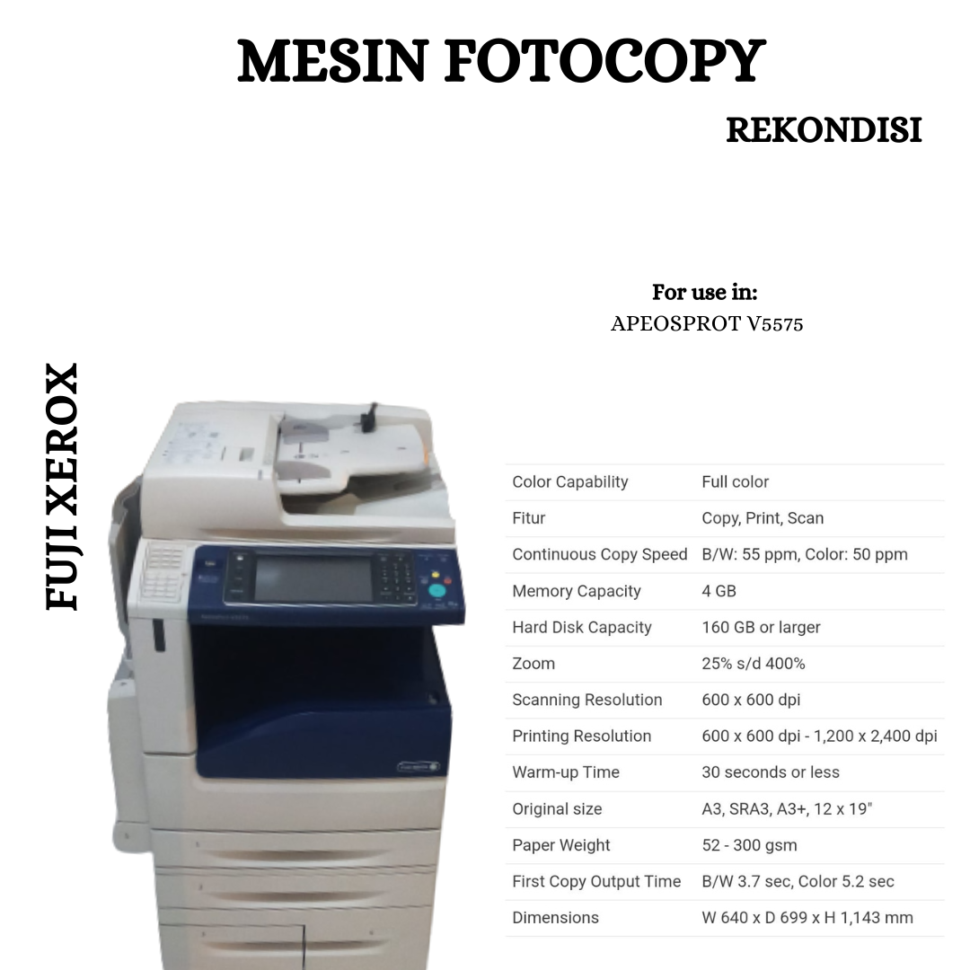 MESIN FOTOCOPY FUJI XEROX APEOSPORT V-5575 V 5575 V5575 | Wirama Refill | Tinta Toner Sparepart ...
